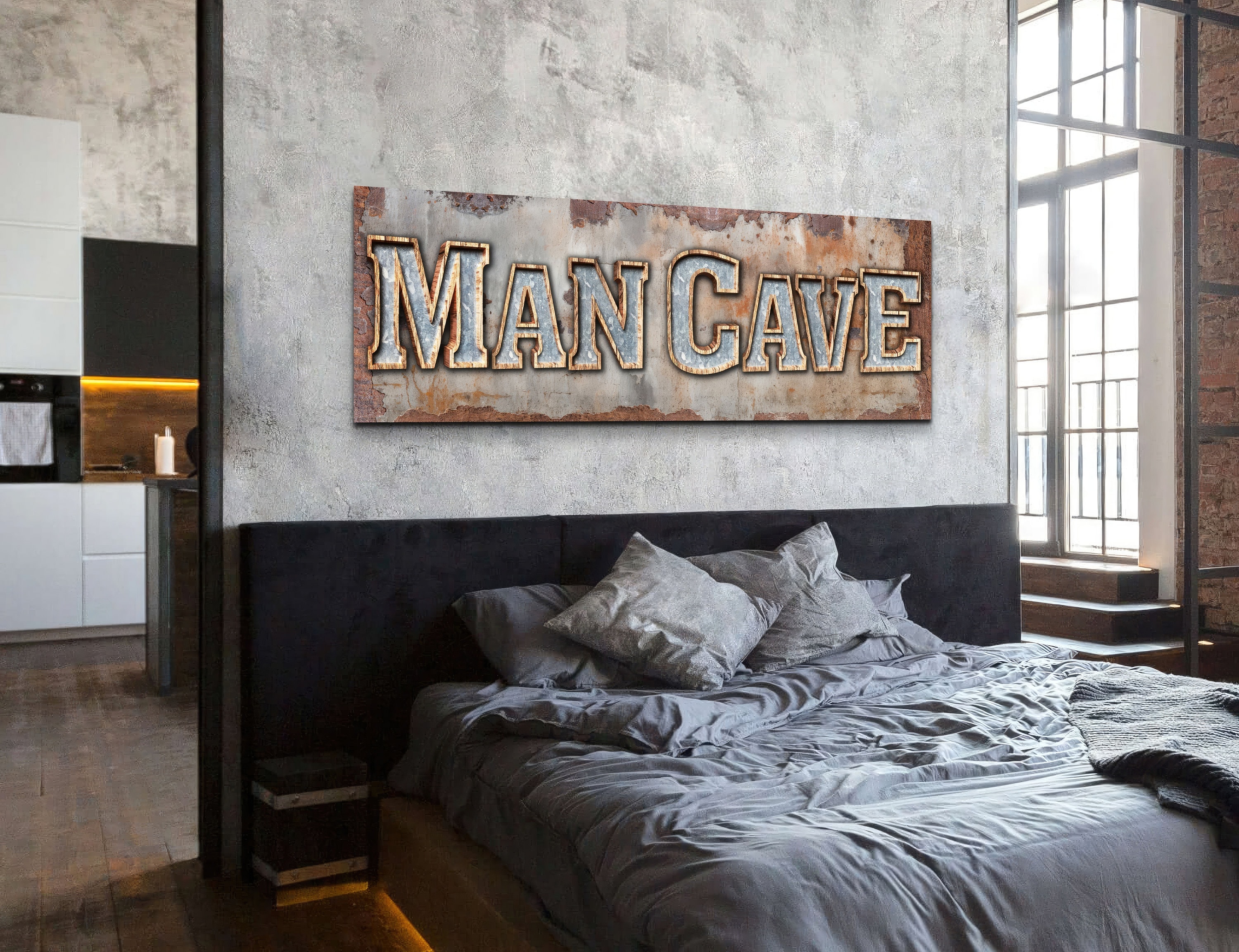 Rustic Man Cave Sign Basement Bar Wall Art Decor Rusty Home - Etsy