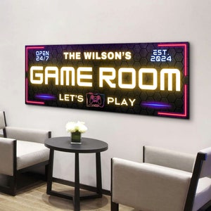 Game Room Sign, Custom Arcade Wall Art, Personalized Gifts for Him ...