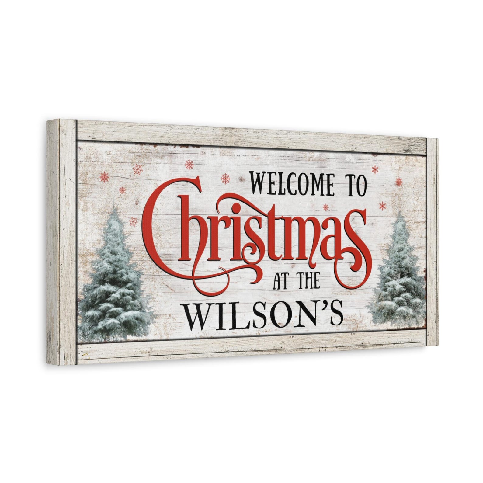 Welcome Christmas Sign, Personalized Christmas Wall Art, Custom ...