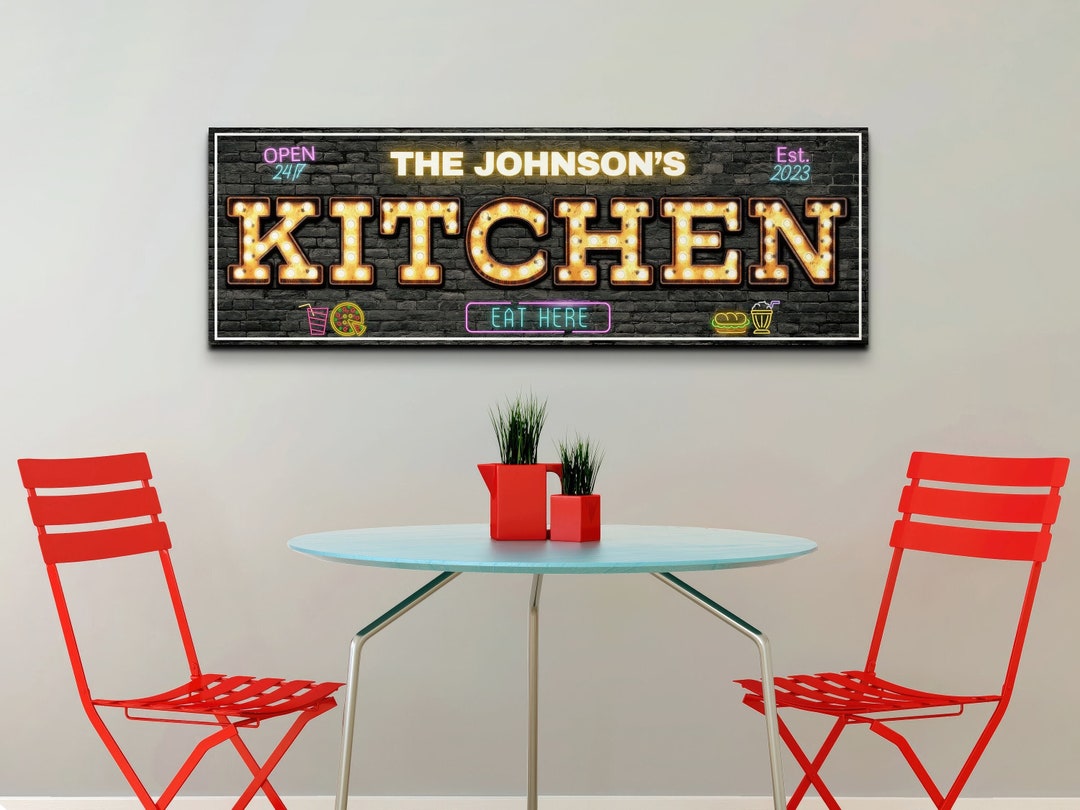 Kitchen Decor, Kitchen Sign, Home Wall Art, Personalized Gifts, Retro ...