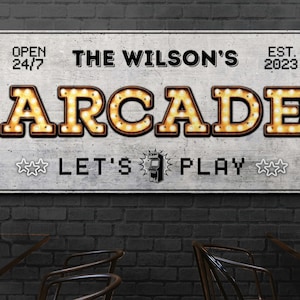 Arcade Signs, Personalized Game Room Wall Decor, Custom Marquee Arcade ...