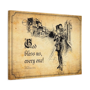 Vintage Tiny Tim Wall Art, Scrooge Signs, A Christmas Carol Canvas ...