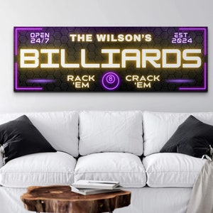 Personalized Billiards Sign, Custom Game Room Decor, Rack Em Up ...