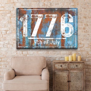 1776 Sign, 4th of July Wall Art, Rustic Decor, Independence Day ...