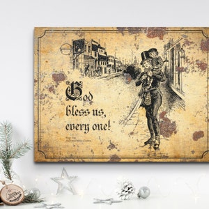 Vintage Tiny Tim Wall Art, Scrooge Signs, A Christmas Carol Canvas ...