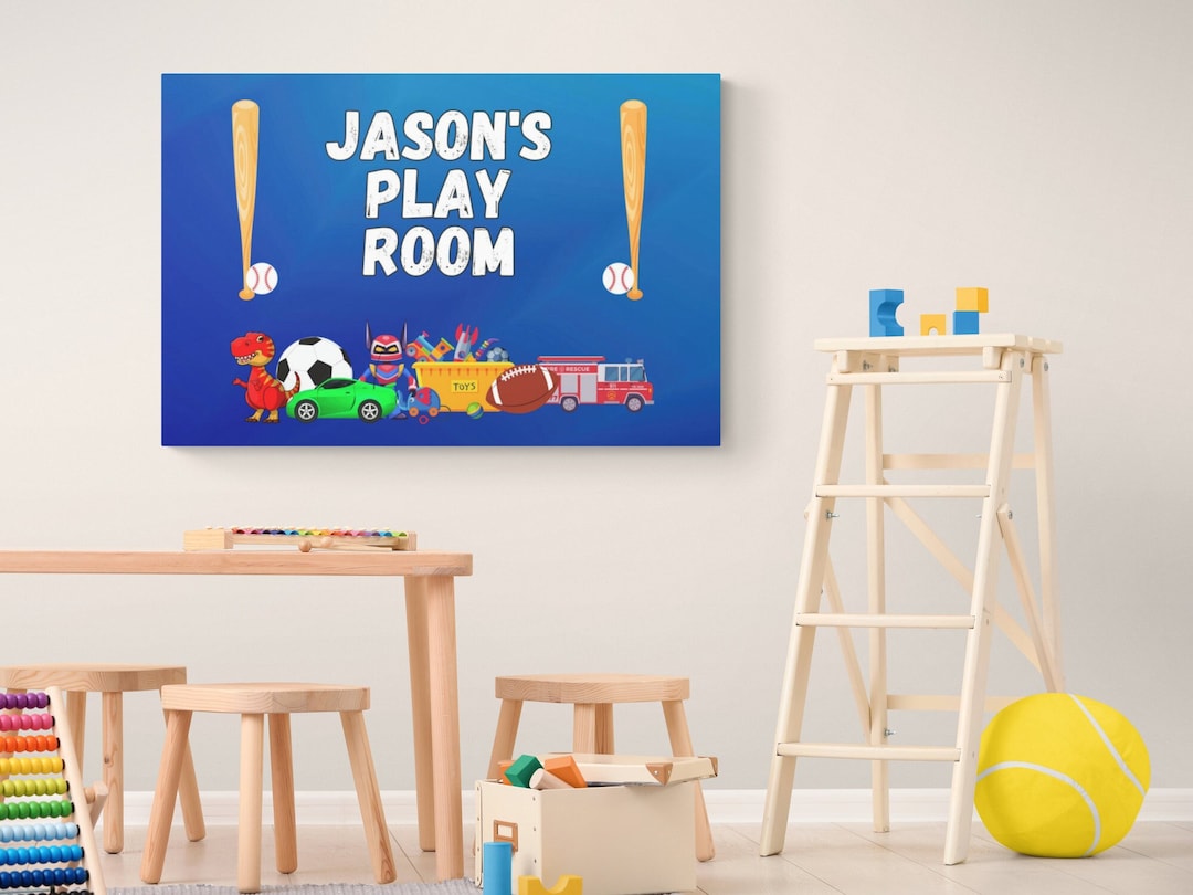 Personalized Boys Room Signs, Custom Kids Wall Art, Blue Nursery Sign ...