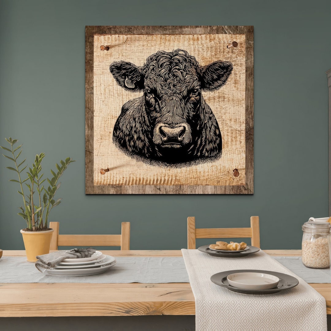 Vintage Cattle Sign, Ranch Decor, Cow Wall Art, Rustic Western ...