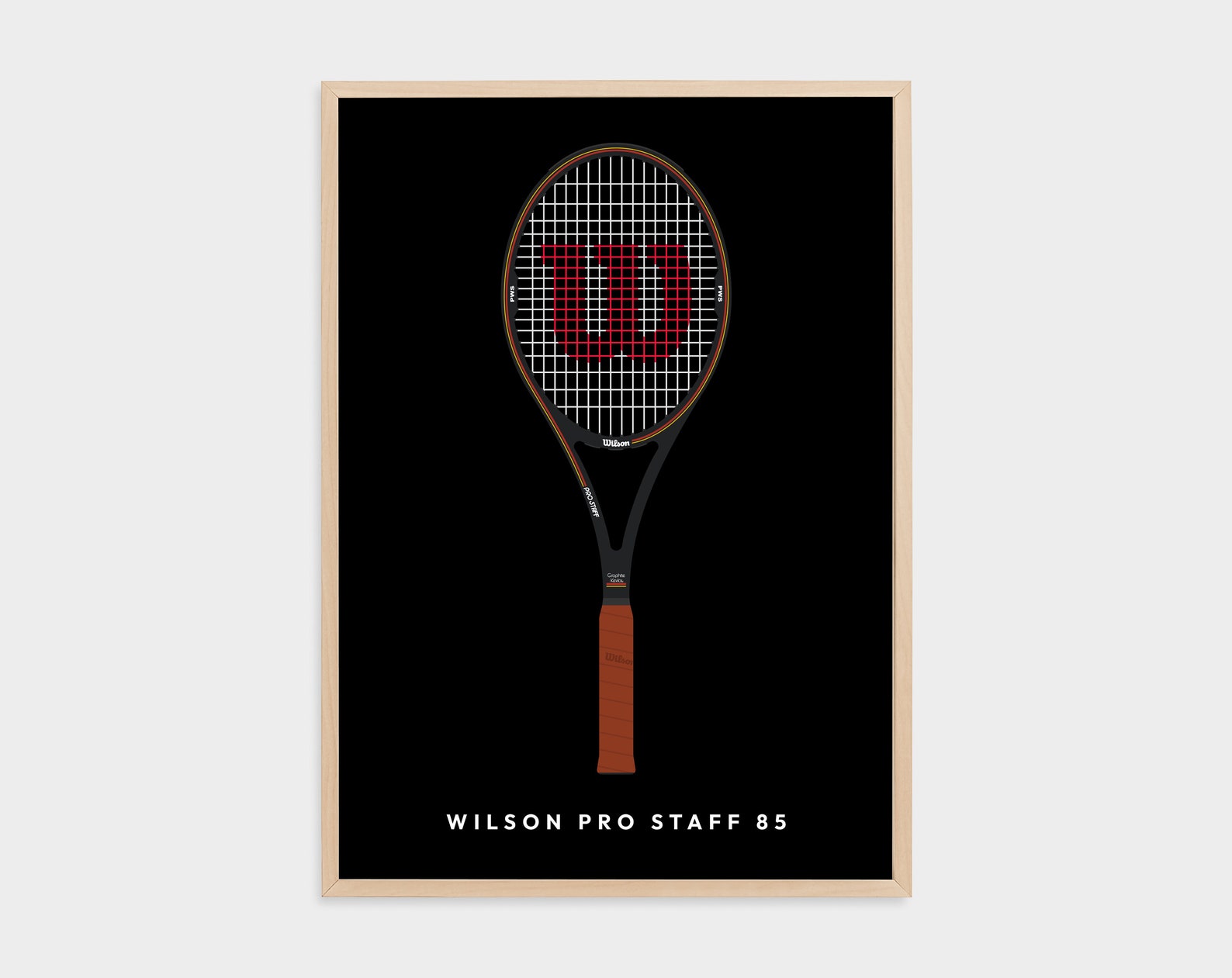 Wilson Pro Staff 85 Tennis Racket Poster, Sports Wall Art (digital ...