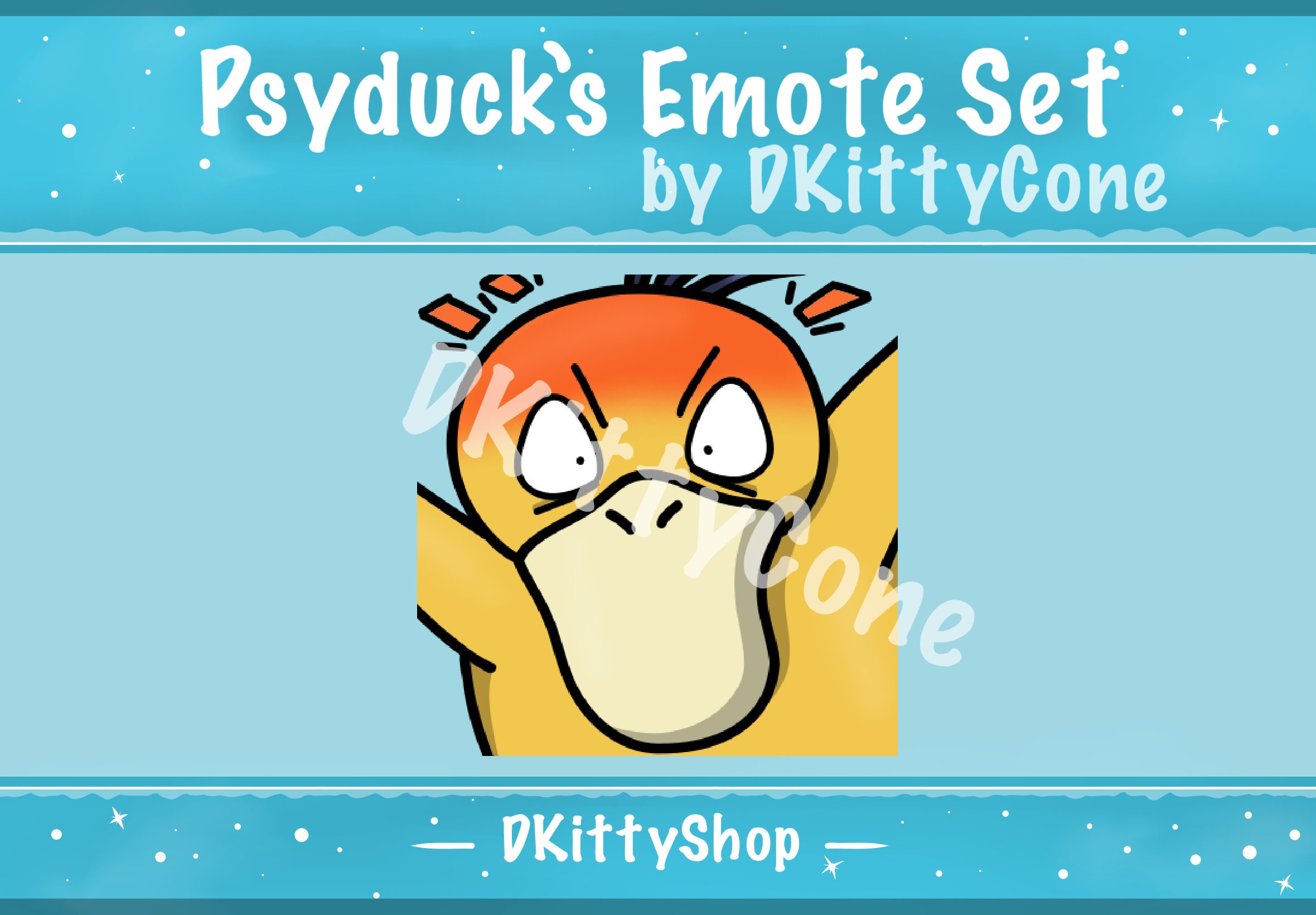 6 Pack Psyduck Emotes - Cute Twitch, Kick, Youtube and Discord Emotes ...