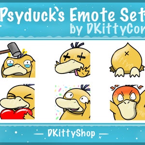 Psyduck Heart Emote - Cute Twitch, Kick, Youtube and Discord Emotes - Etsy