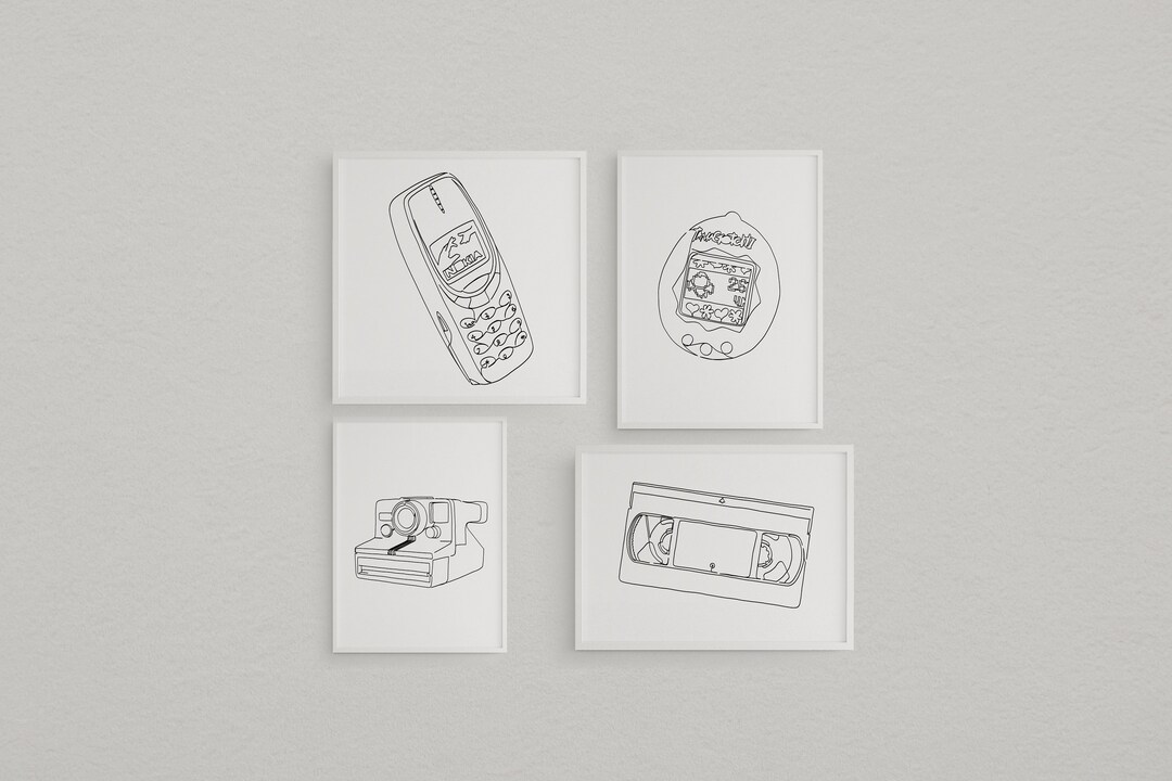 4 Iconic Designs From the 90s Part 2 in Minimalist Line Art Style 6 ...