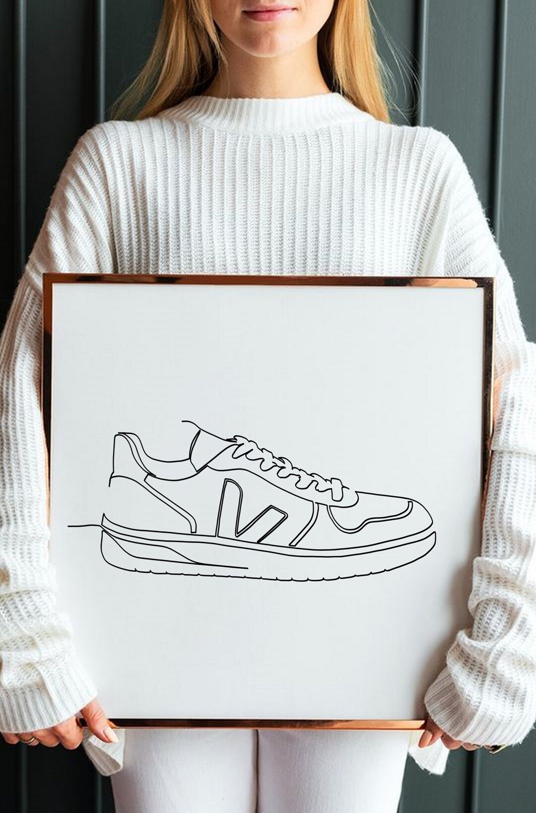 Veja Shoe in Minimalist Line Art Style 6 High Resolution Sizes for ...