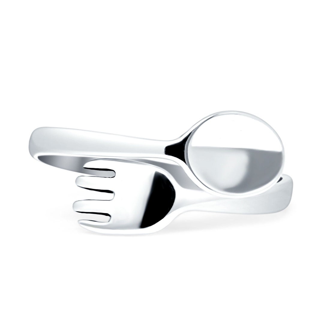 Spoon and Fork Ring, Cook Ring, Unisex Gifts Ring, Chefs Ring, Cutlery ...
