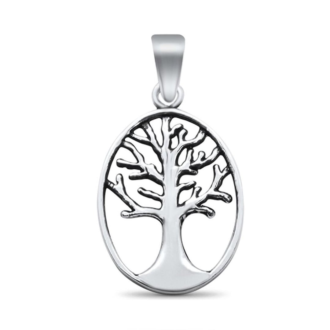 Tree of Life Pendant Oval, Tree of Life Charm Pendant, Dainty Tree of ...