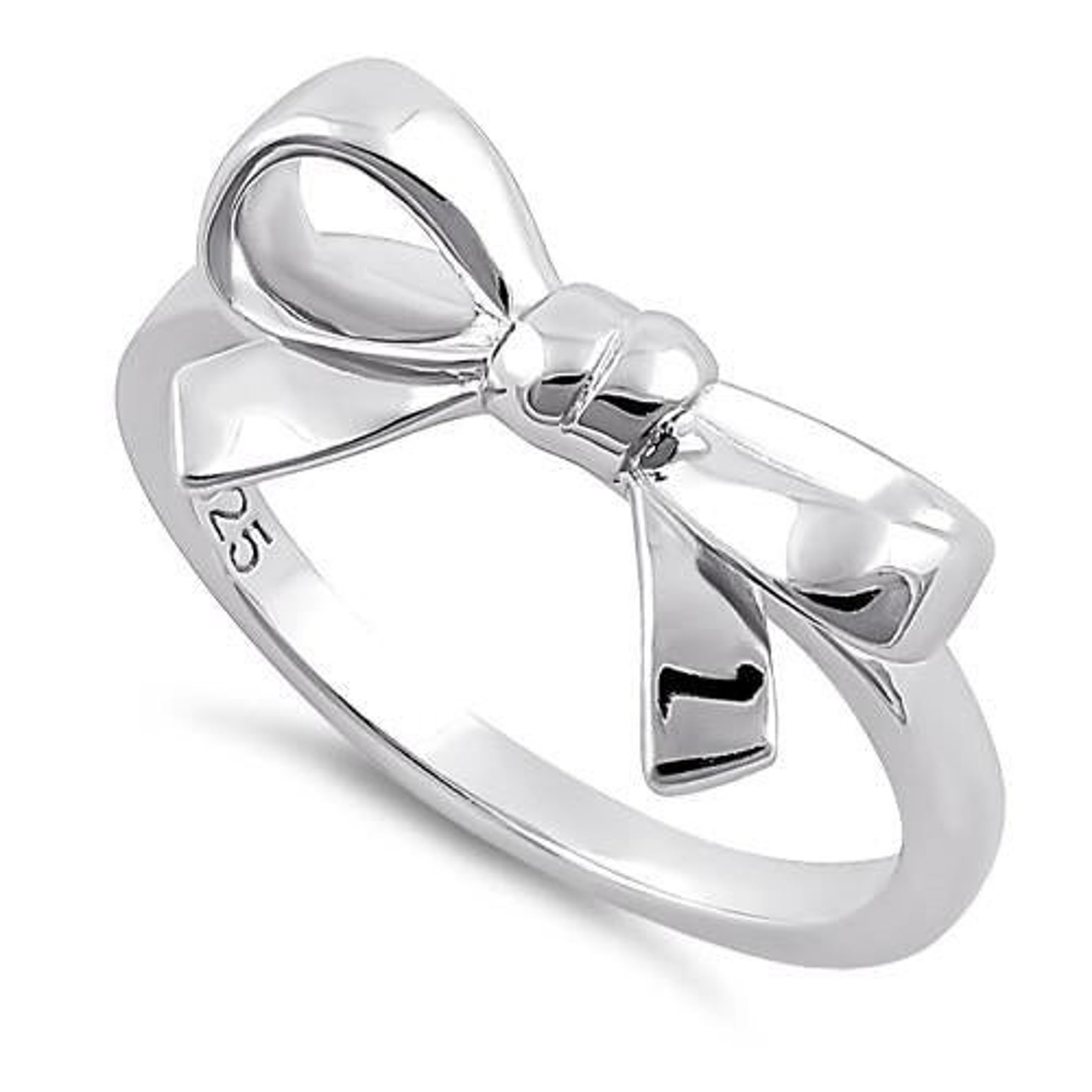 Silver Bow Ring- Dainty Ring- Promise Ring- Ribbon Ring- Women Ring ...