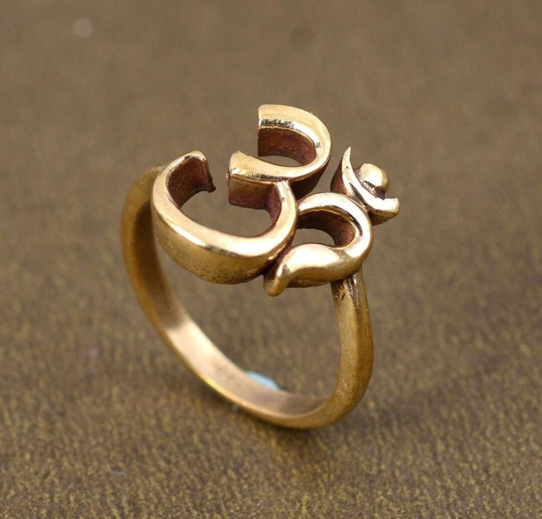 Solid Gold Om Ring- Yoga Ring- Ohm Jewelry- Yogini Ring- Spiritual ...
