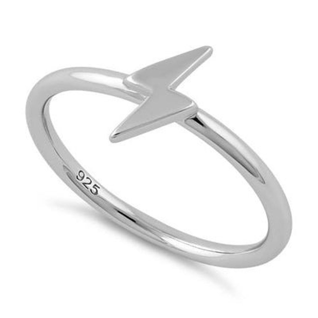 Silver Lightning Ring, Lightning Bolt Ring, Thunderbolt Ring, Lightning ...