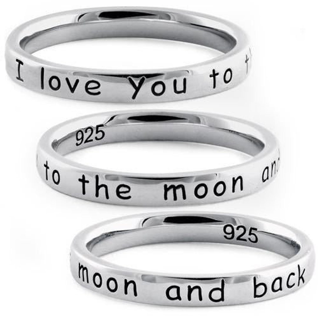 I Love You to the Moon and Back Ring Sterling Silver I LOVE YOU to the ...