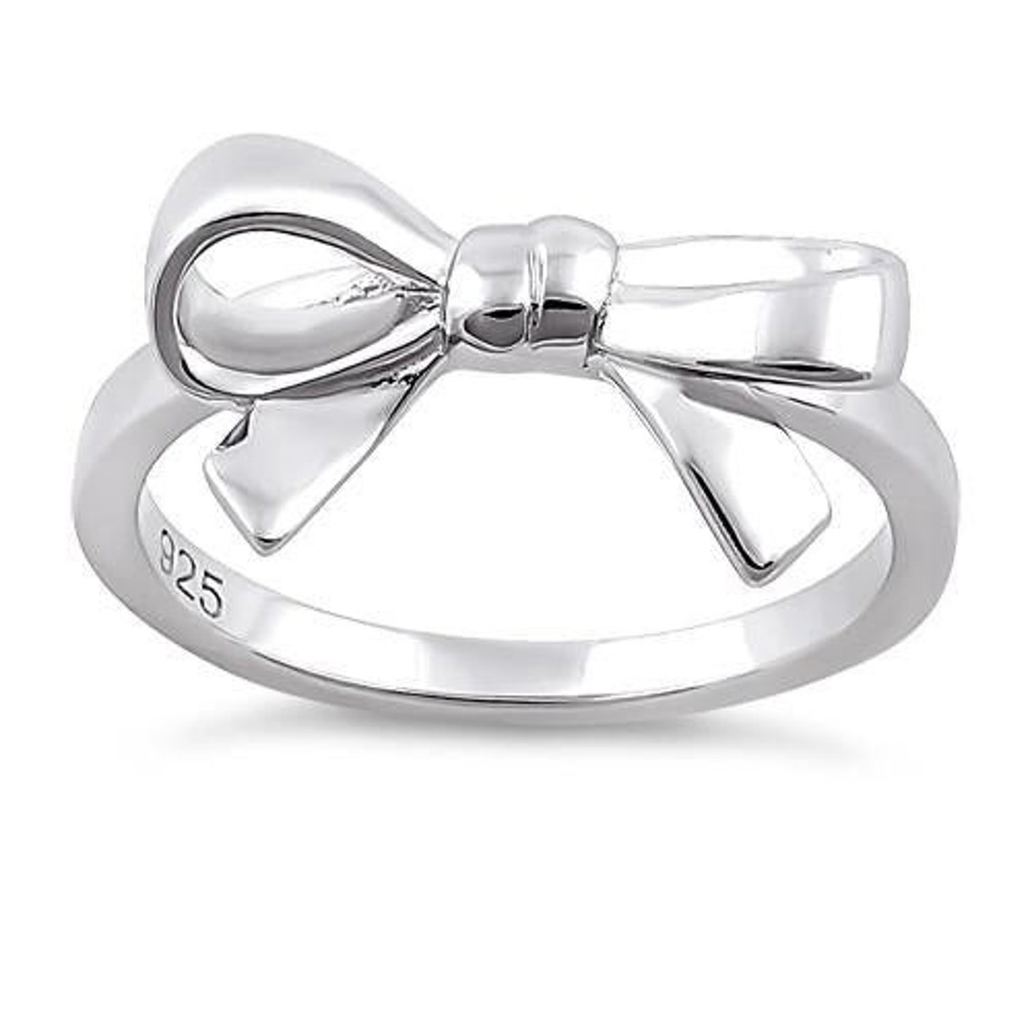 Silver Bow Ring- Dainty Ring- Promise Ring- Ribbon Ring- Women Ring ...