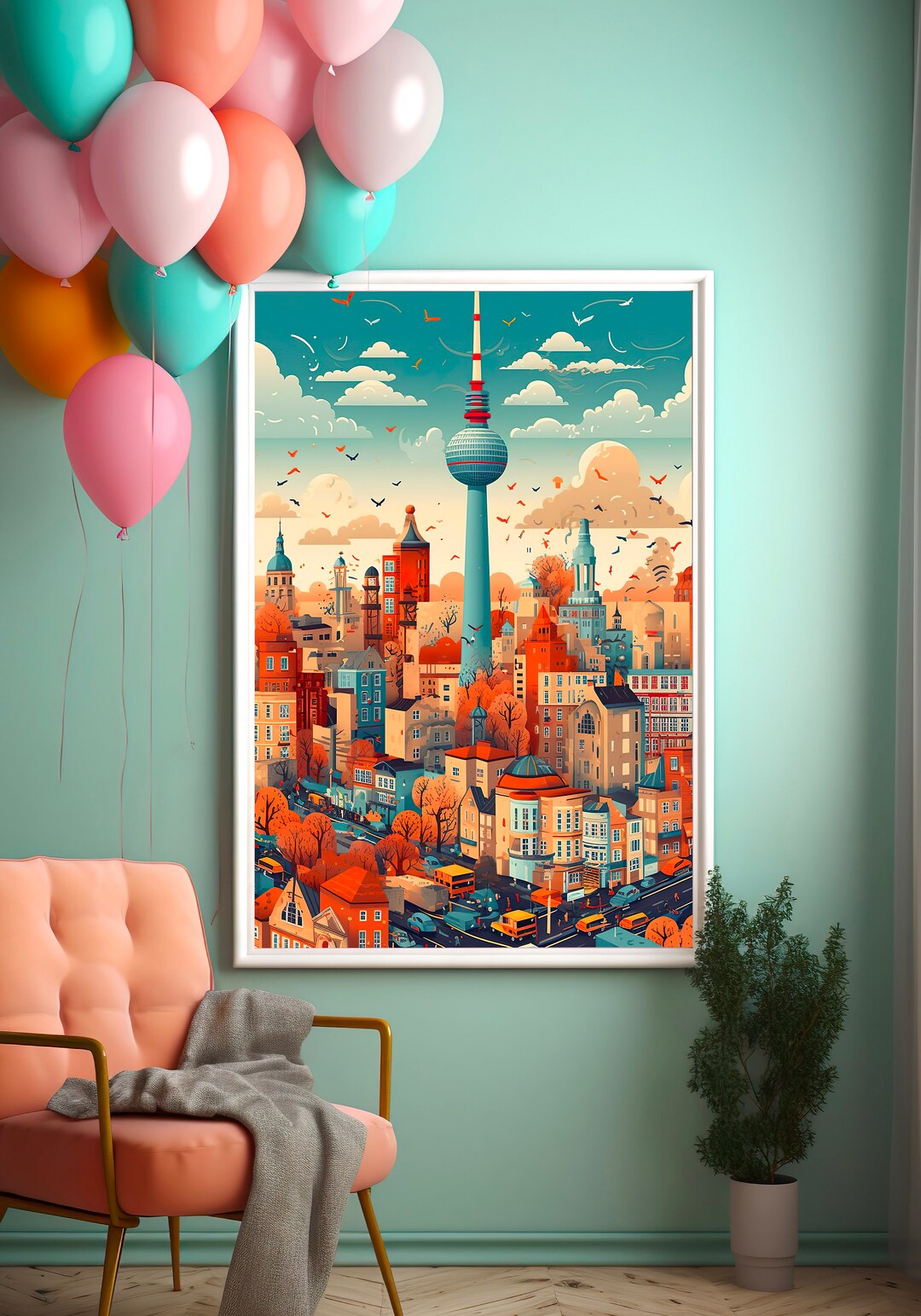 berlin-city-illustration-poster-print-poster-print-berlin-etsy