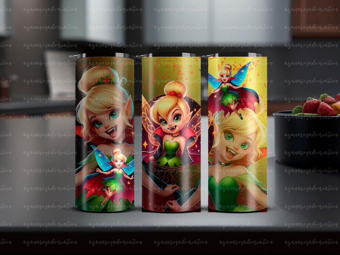 Vampire Tinkerbell Tumbler Wrap Png, Sublimation , 20 Oz Wrap Skinny ...