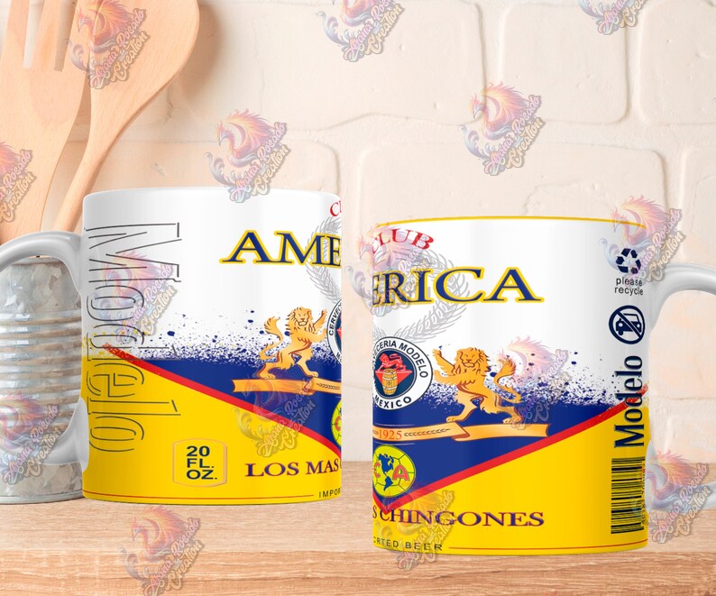 Club America Mug Design, Ideal for Sublimation, 11oz Mug Wrap Png ...