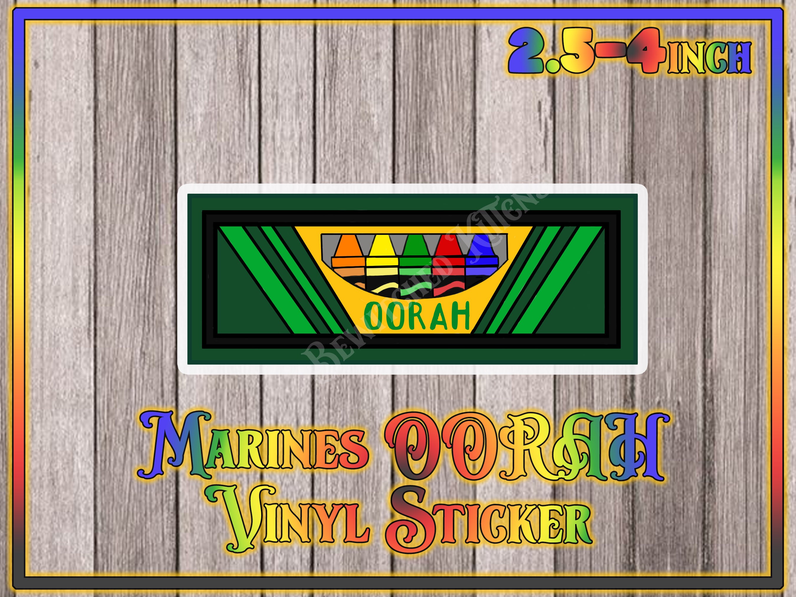 Marines Crayon OORAH Waterproof Vinyl Sticker 3.5inch-4inch Size Options - Etsy
