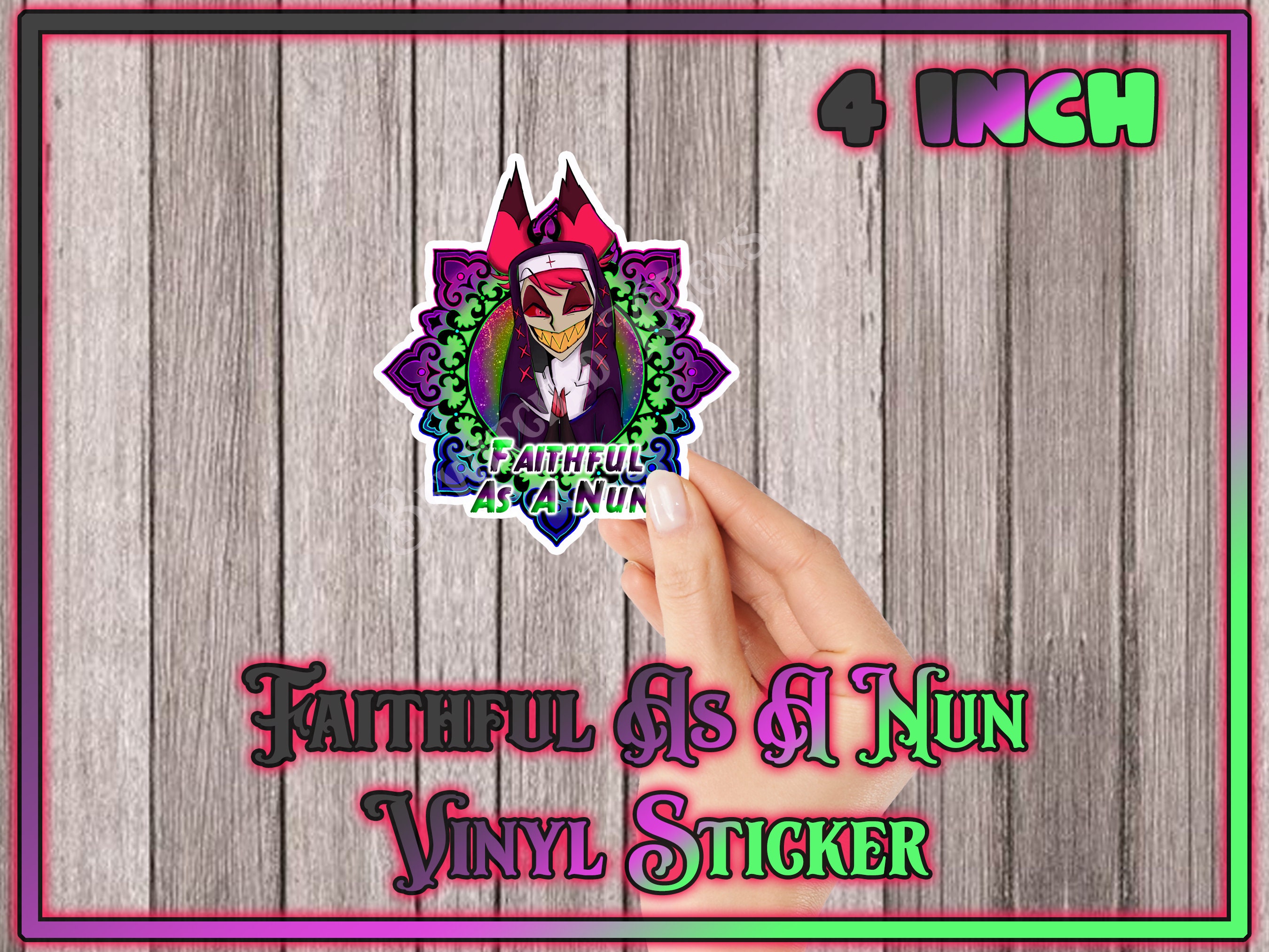 Alastor Faithful as A Nun Waterproof Vinyl Sticker Various Sizes - Etsy