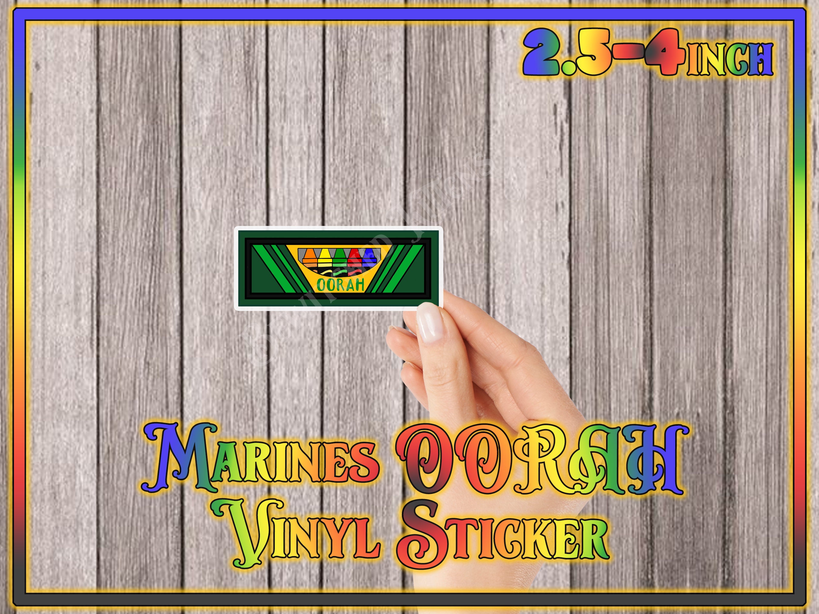 Marines Crayon OORAH Waterproof Vinyl Sticker 3.5inch-4inch Size ...