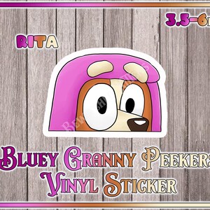 Bluey Granny Peeker Waterproof Vinyl Sticker Various Sizes - Etsy