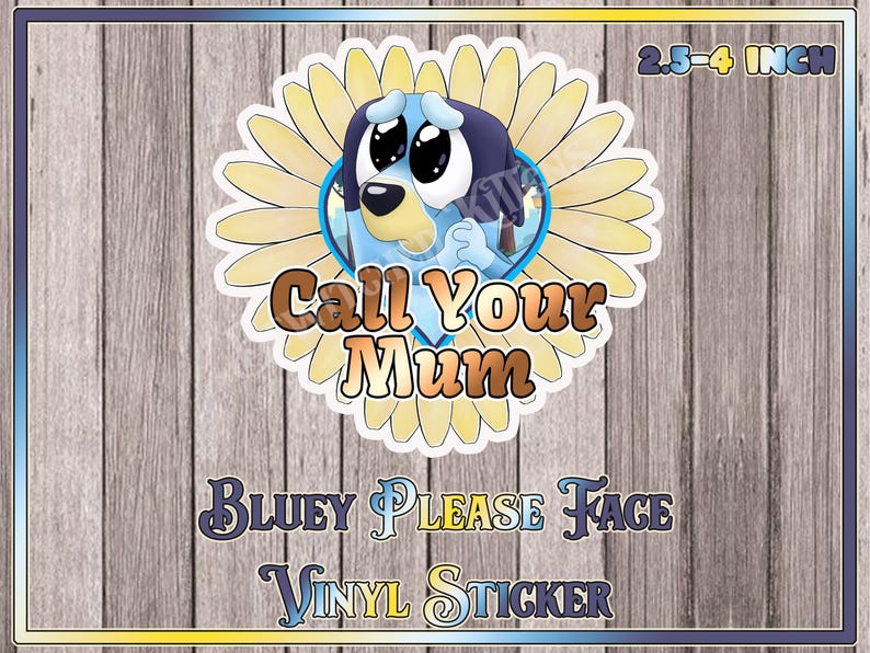 Bluey Please Face Waterproof Vinyl Sticker- Various Sizes - Etsy