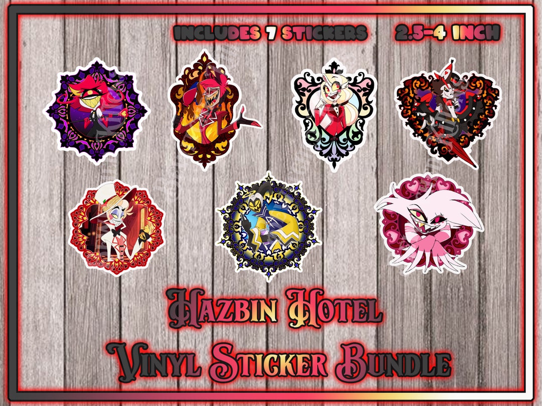 Hazbin Hotel Vinyl Sticker Bundle - 7 Waterproof Fandom Stickers (angel ...