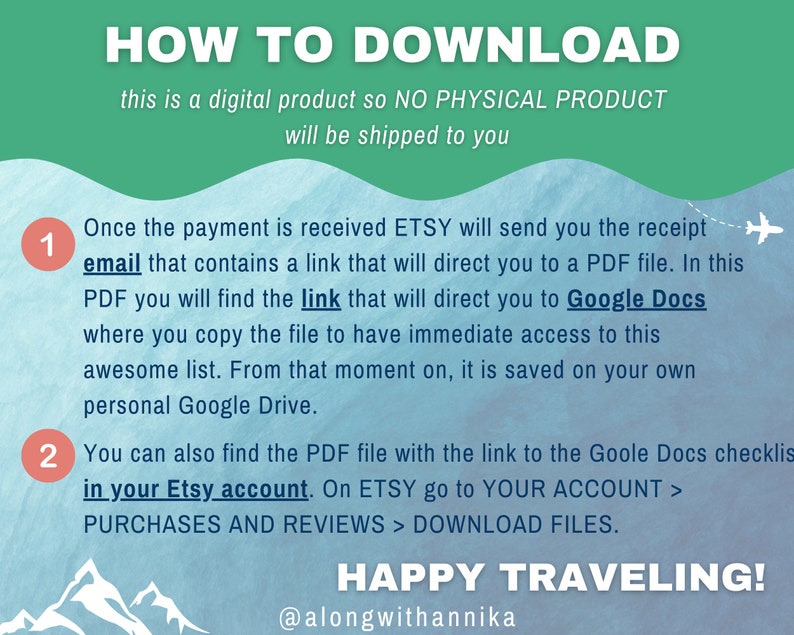 Editable Travel Packing List | Google Docs Checklist (digital Download ...