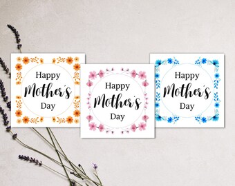 Happy Mother's Day Gift Tags, Mothers Day Flower Tags, Gift Tags for ...