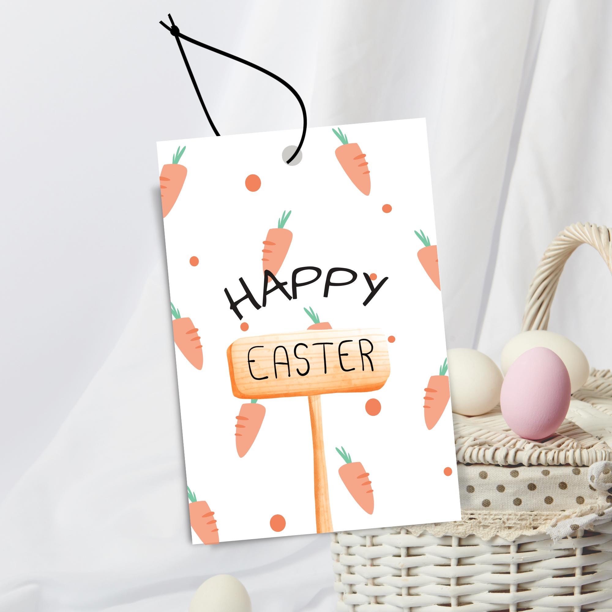 Happy Easter Gift Tags, Bunny Bait Tags, Basket Tags, Easter Carrot ...