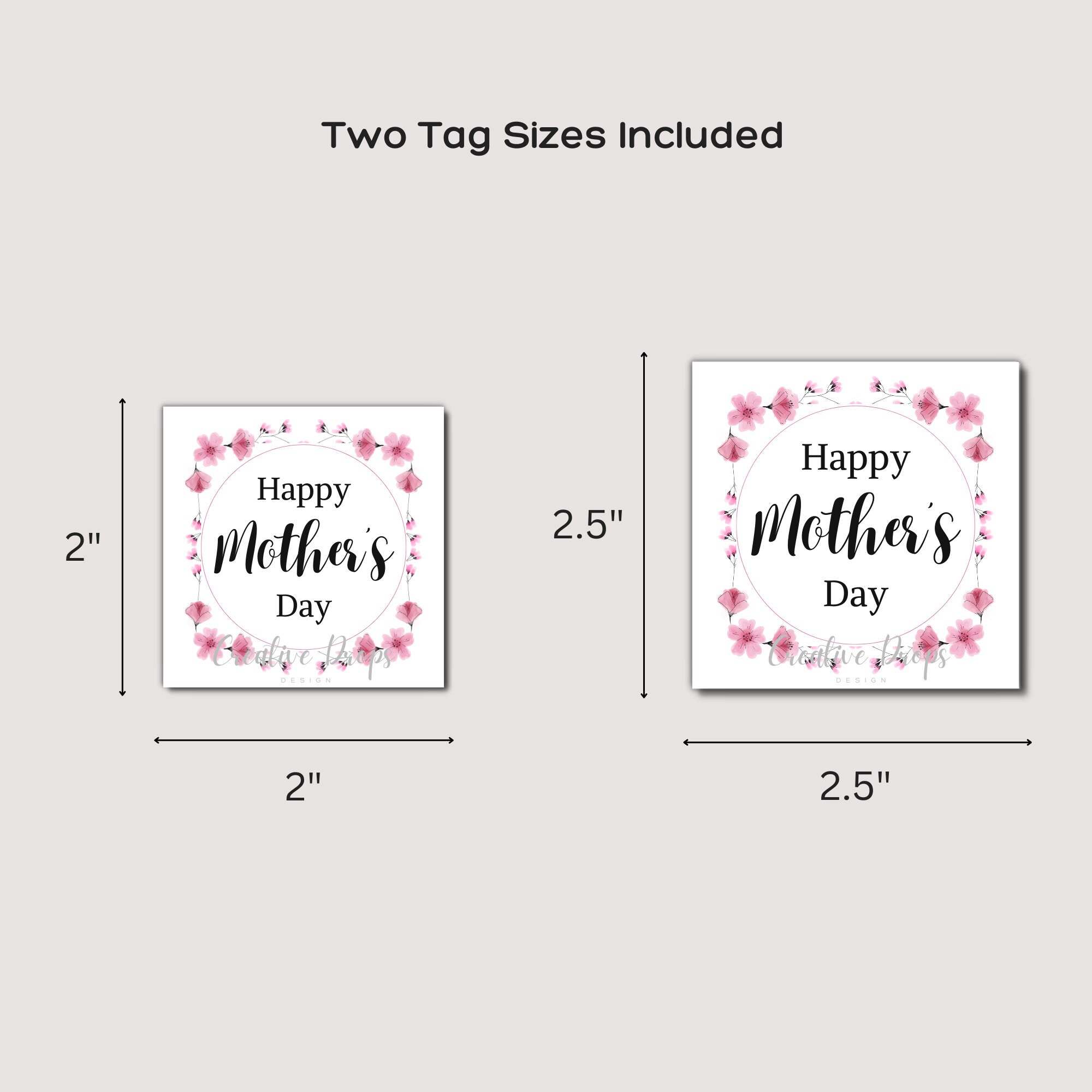 Happy Mother's Day Gift Tags, Mothers Day Flower Tags, Floral Gift Tags ...