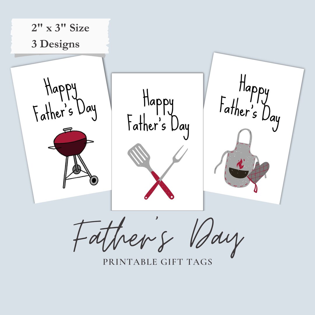 Happy Father's Day Gift Tags, Father's Day Grill Tags, Gift Tags for ...