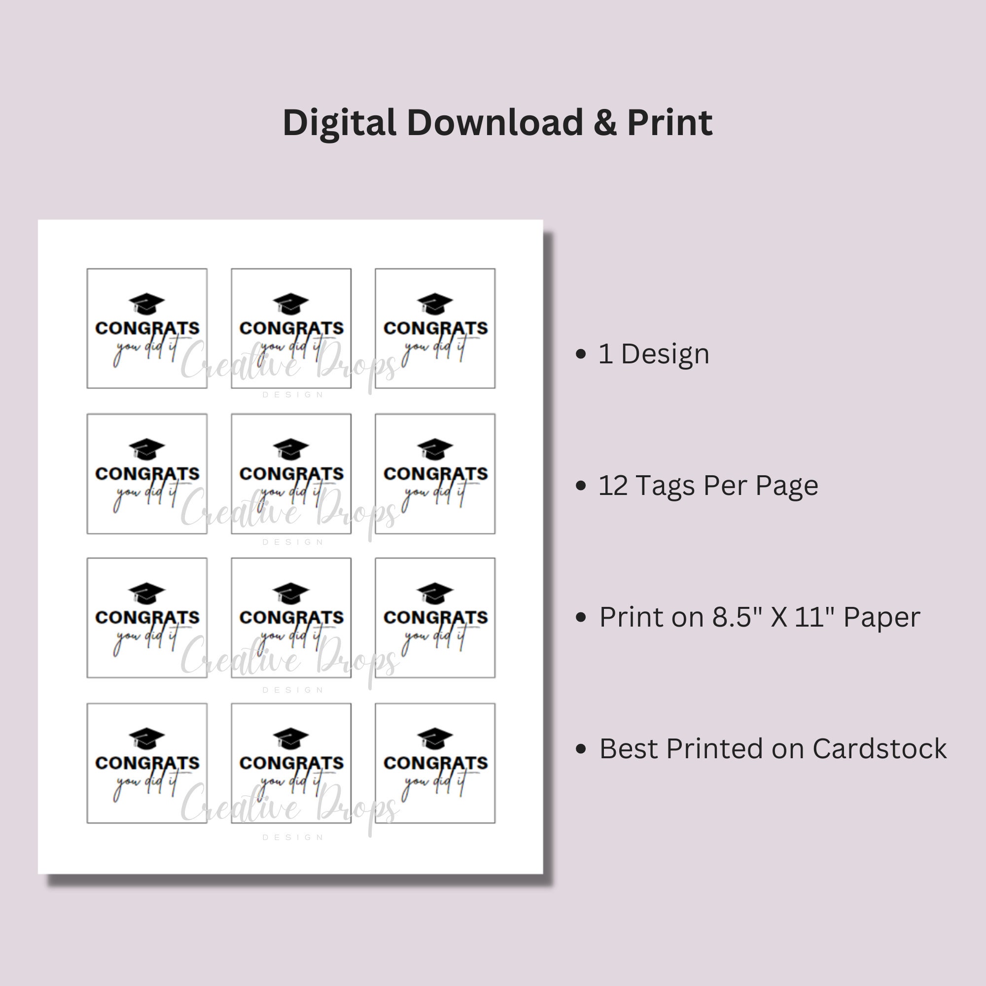 Happy Graduation Gift Tag, Graduation Tags, Congratulations Grad Tag ...