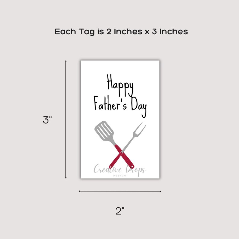 Happy Father's Day Gift Tags, Father's Day Grill Tags, Gift Tags for ...