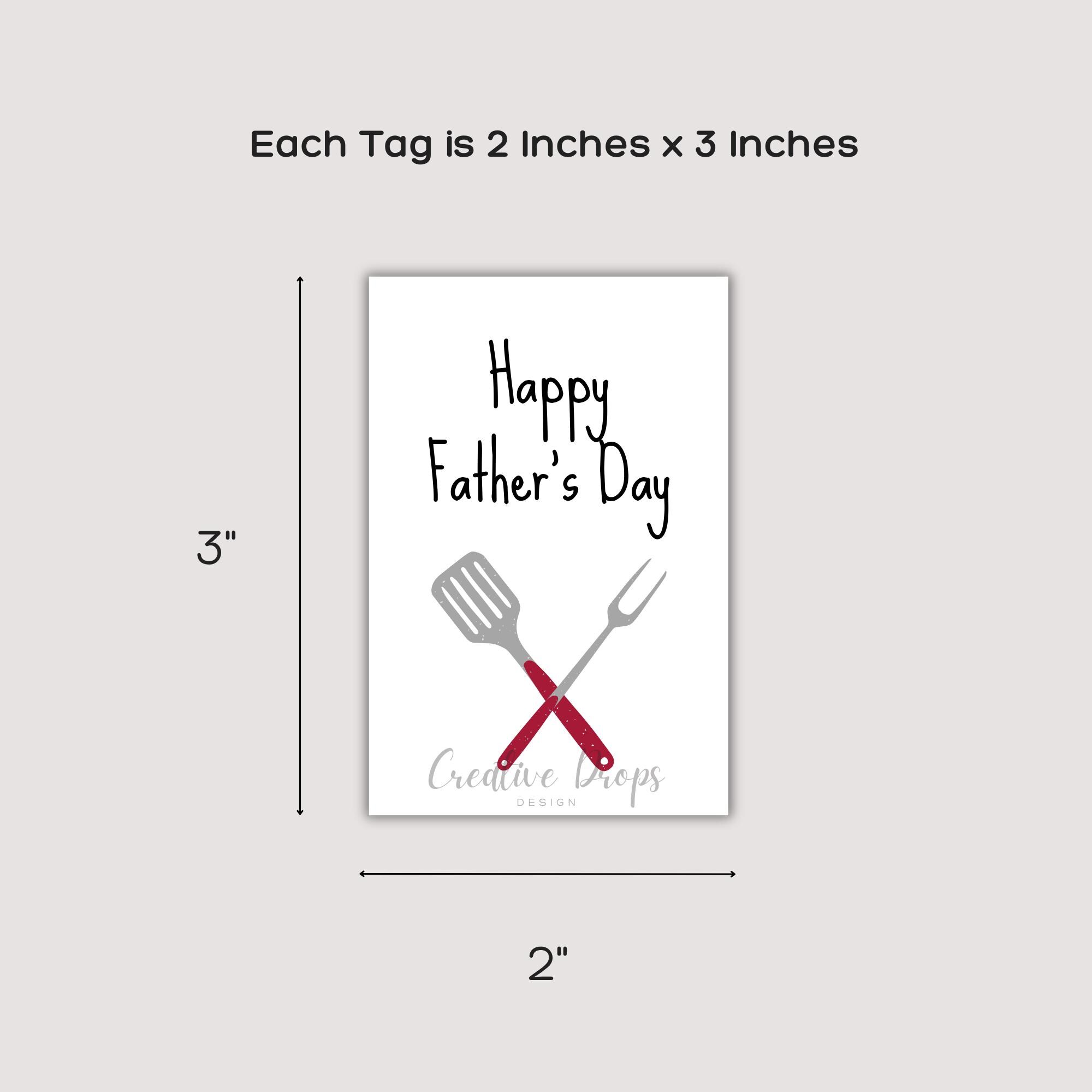 Happy Father's Day Gift Tags, Father's Day Grill Tags, Gift Tags for ...