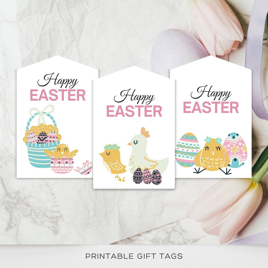 Happy Easter Gift Tags, Chick Easter Tags, Peeps Easter Tags, Easter ...