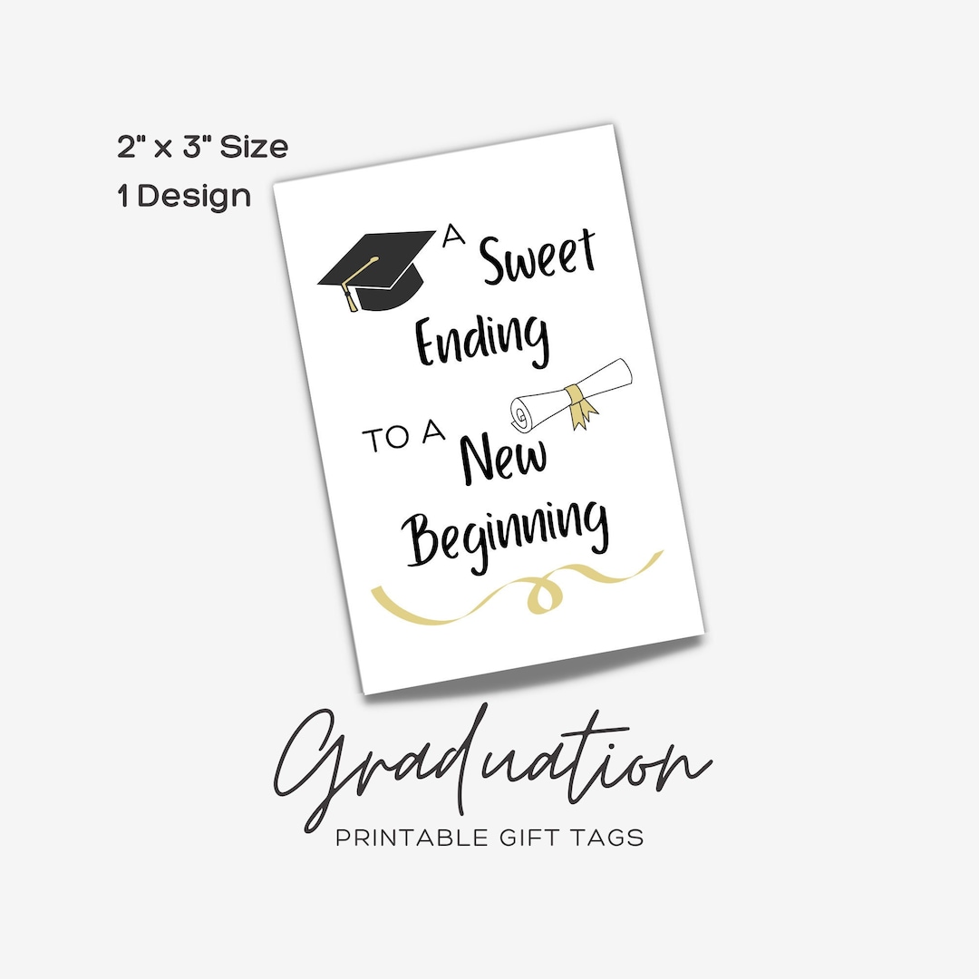 Graduation Gift Tag, Happy Graduation Gift Tags, A Sweet Ending to a ...