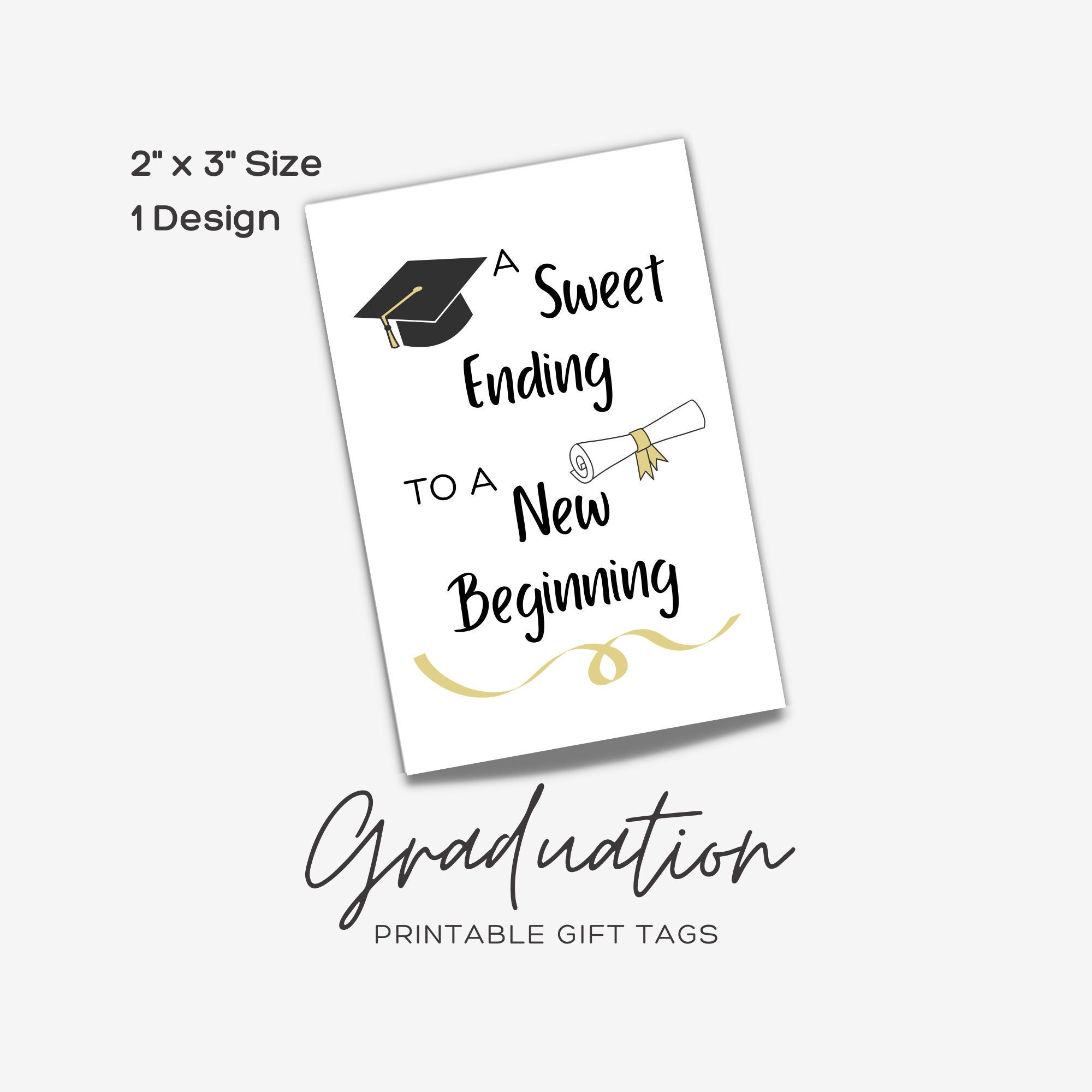 Graduation Gift Tag, Happy Graduation Gift Tags, A Sweet Ending to a ...