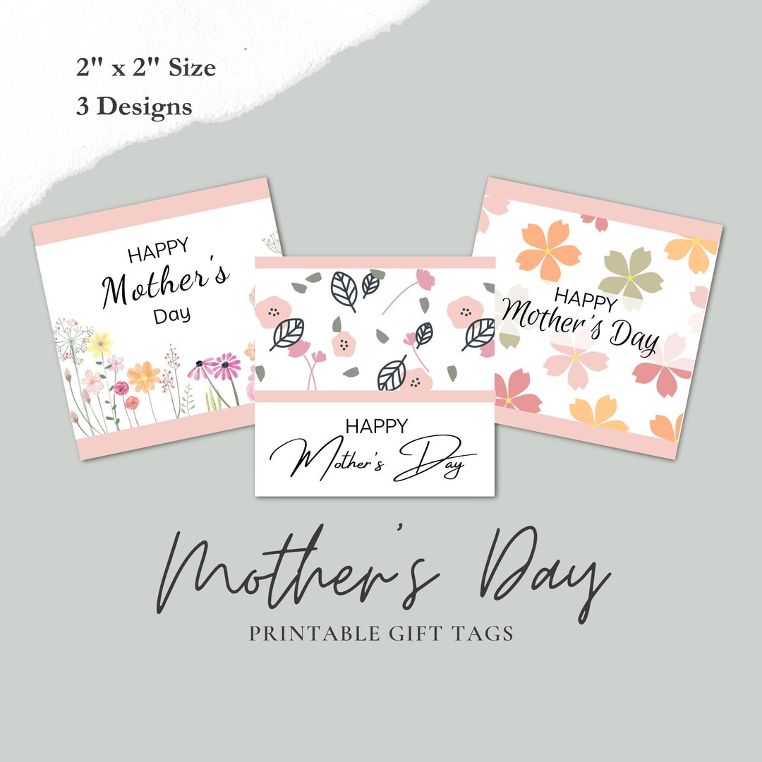 Happy Mother's Day Gift Tags Mothers Day Flower Tags - Etsy