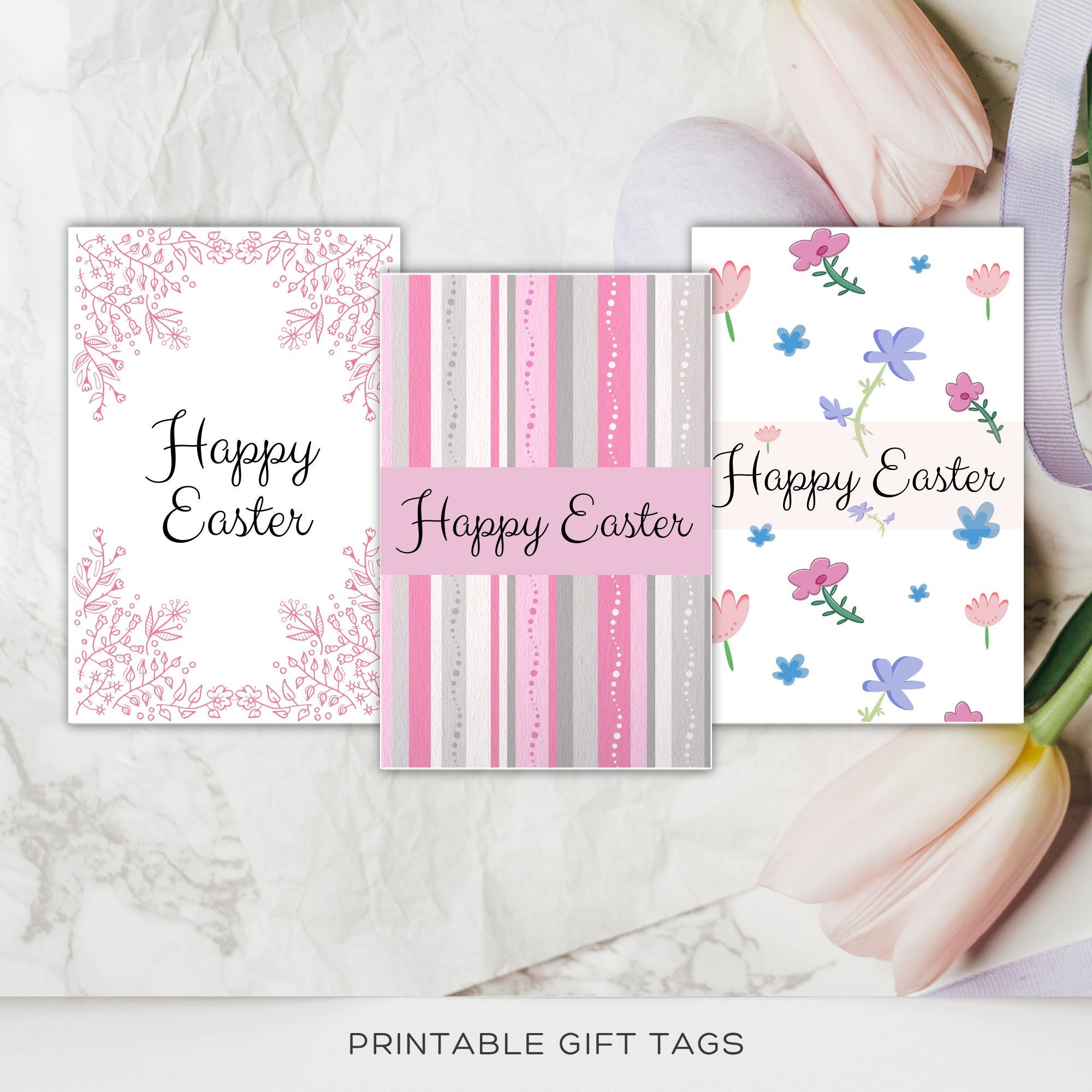 Happy Easter Gift Tags, Easter Basket Gift Tags, Treat Bag Tags ...