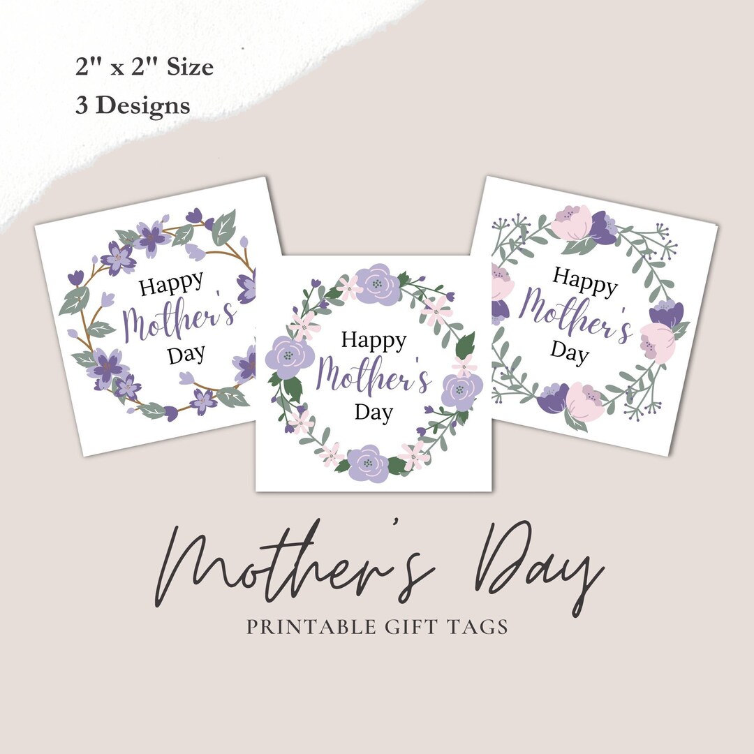 Happy Mother's Day Gift Tags Mothers Day Flower Tags - Etsy