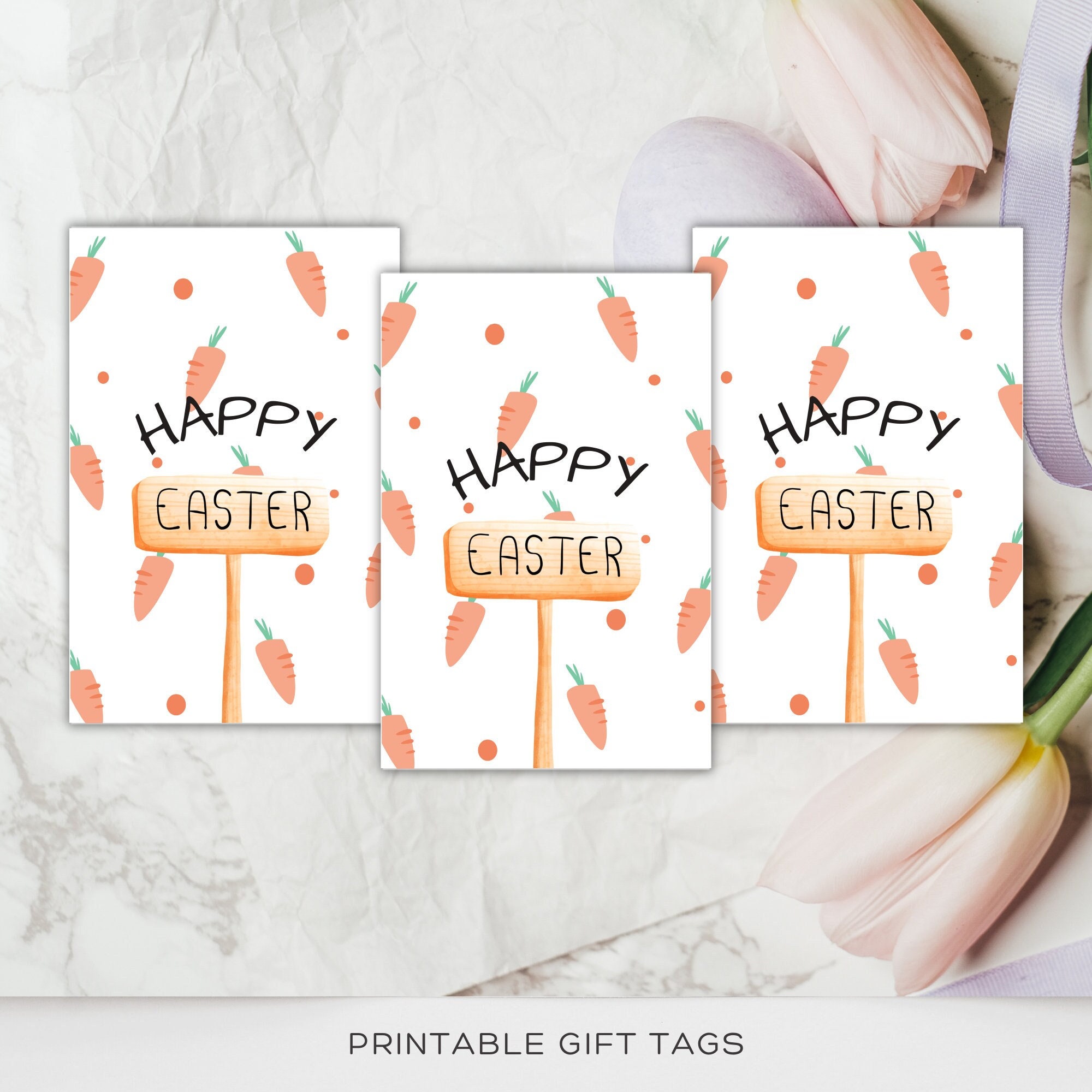 Happy Easter Gift Tags, Bunny Bait Tags, Basket Tags, Easter Carrot ...