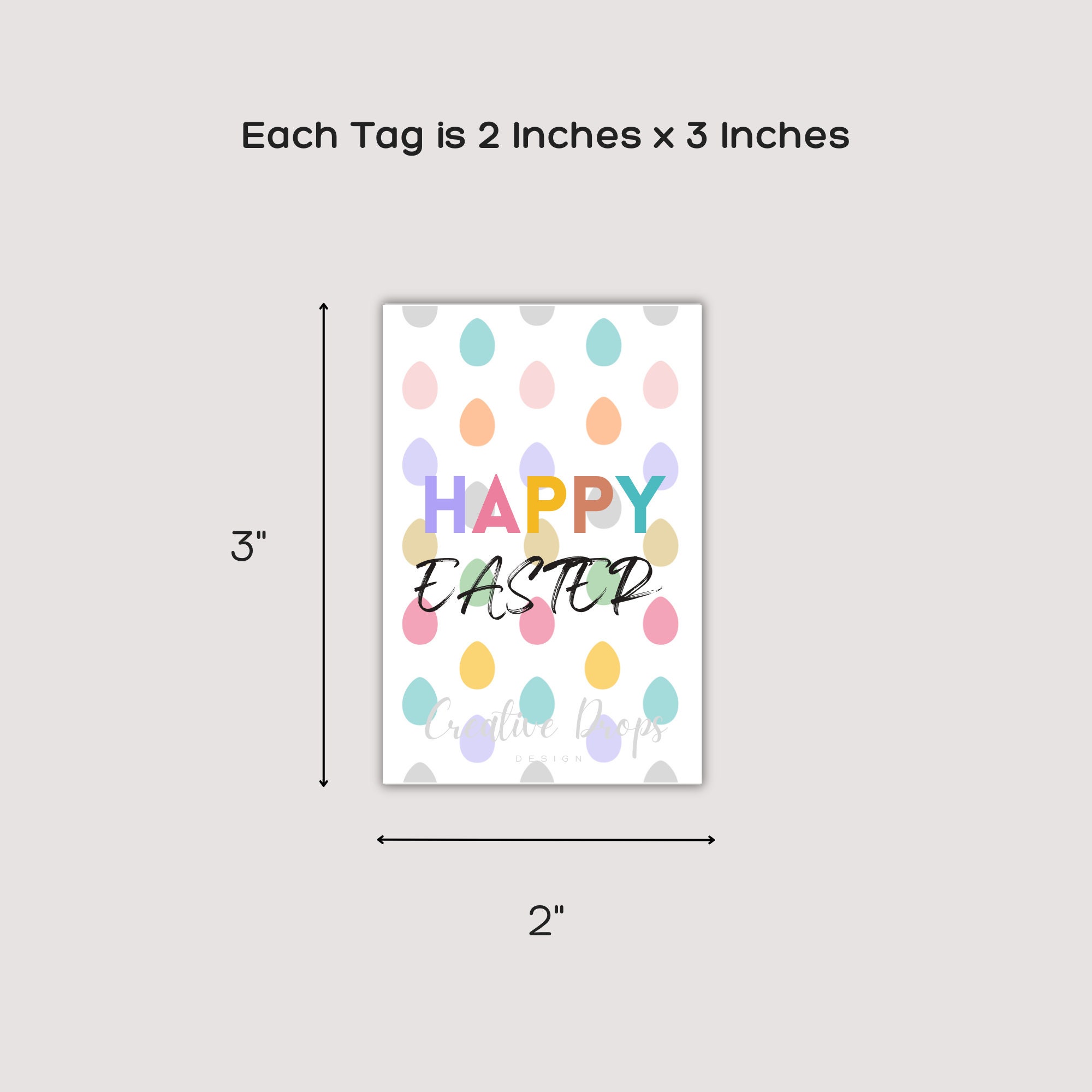 Happy Easter Gift Tags, Easter Basket Gift Tags, Colorful Easter Egg ...
