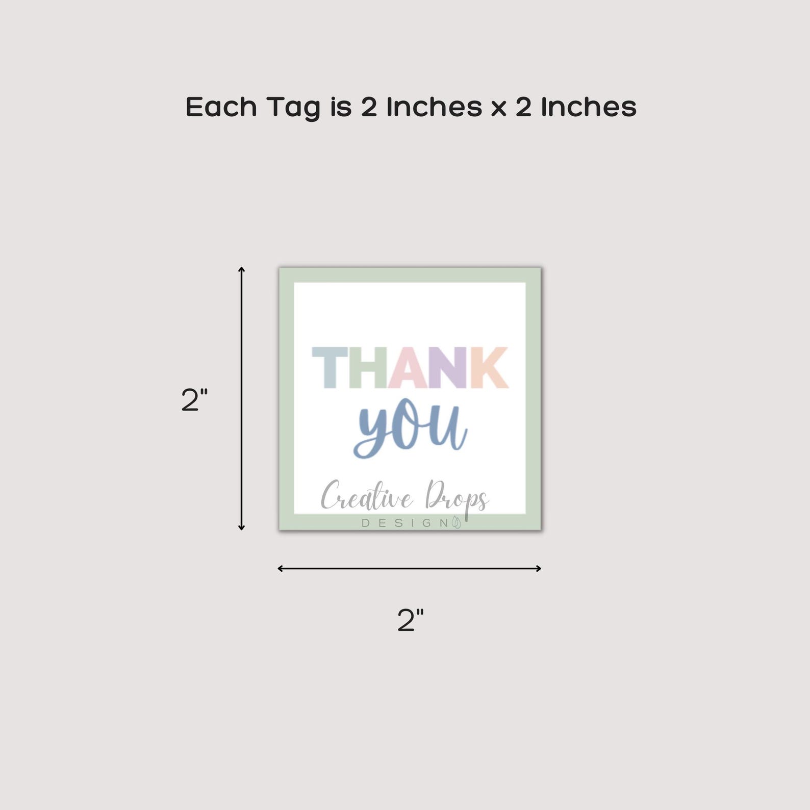 Thank You Tags, Appreciation Tags, Square Gift Tags, Cookie Gift Tags ...