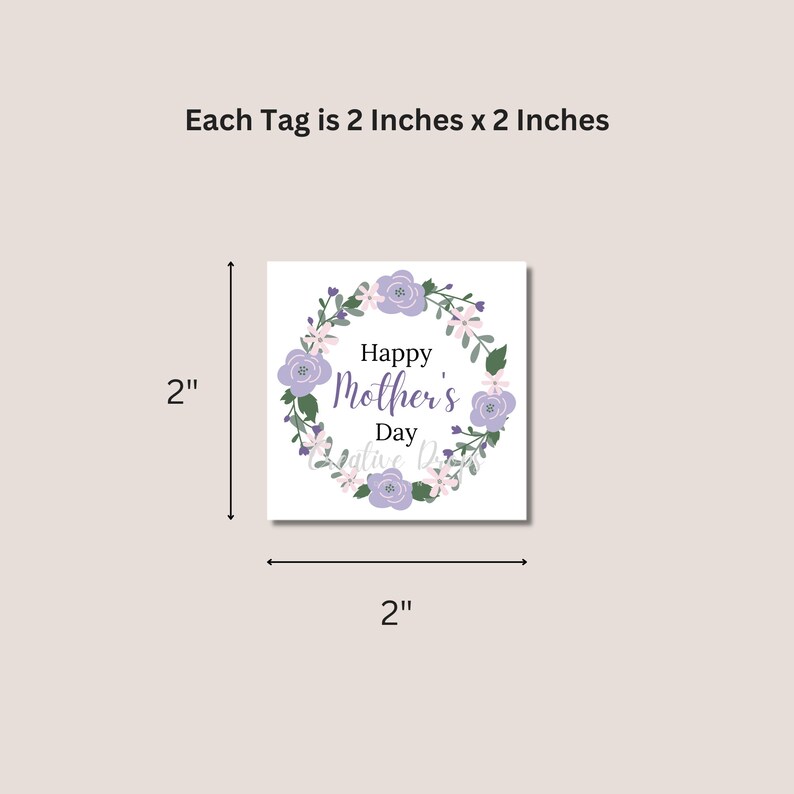 Happy Mother's Day Gift Tags Mothers Day Flower Tags - Etsy